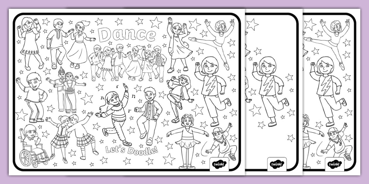 Dance Doodle Colouring Pages (teacher made) - Twinkl