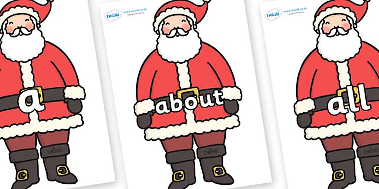 100 High Frequency Words on Santa