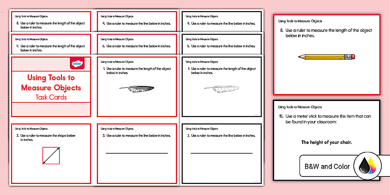 Using Tools To Measure Objects Task Cards - Twinkl
