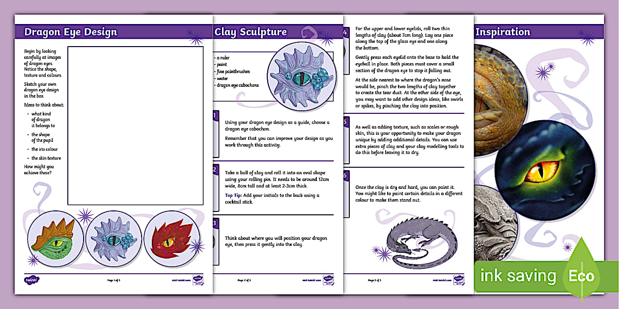 KS2 Dragon Eye Craft: Clay Sculpture Activity (Teacher-Made)