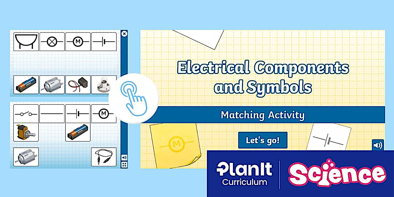 Y6 Electrical Components and Symbols Matching Game - Twinkl