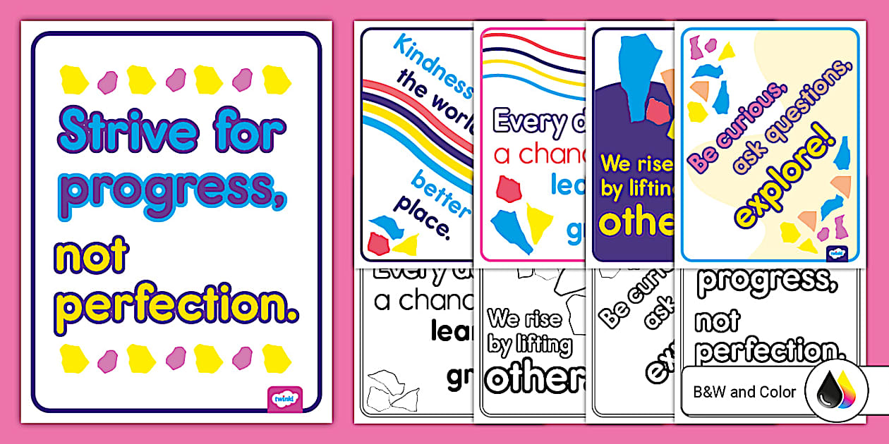 Bright Terrazzo Theme Motivational Posters (Teacher-Made)