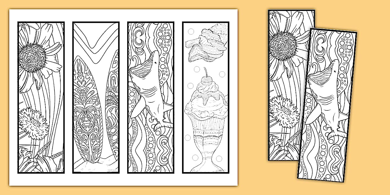 Pack of Summer Bookmarks to Color for Kids | Twinkl USA