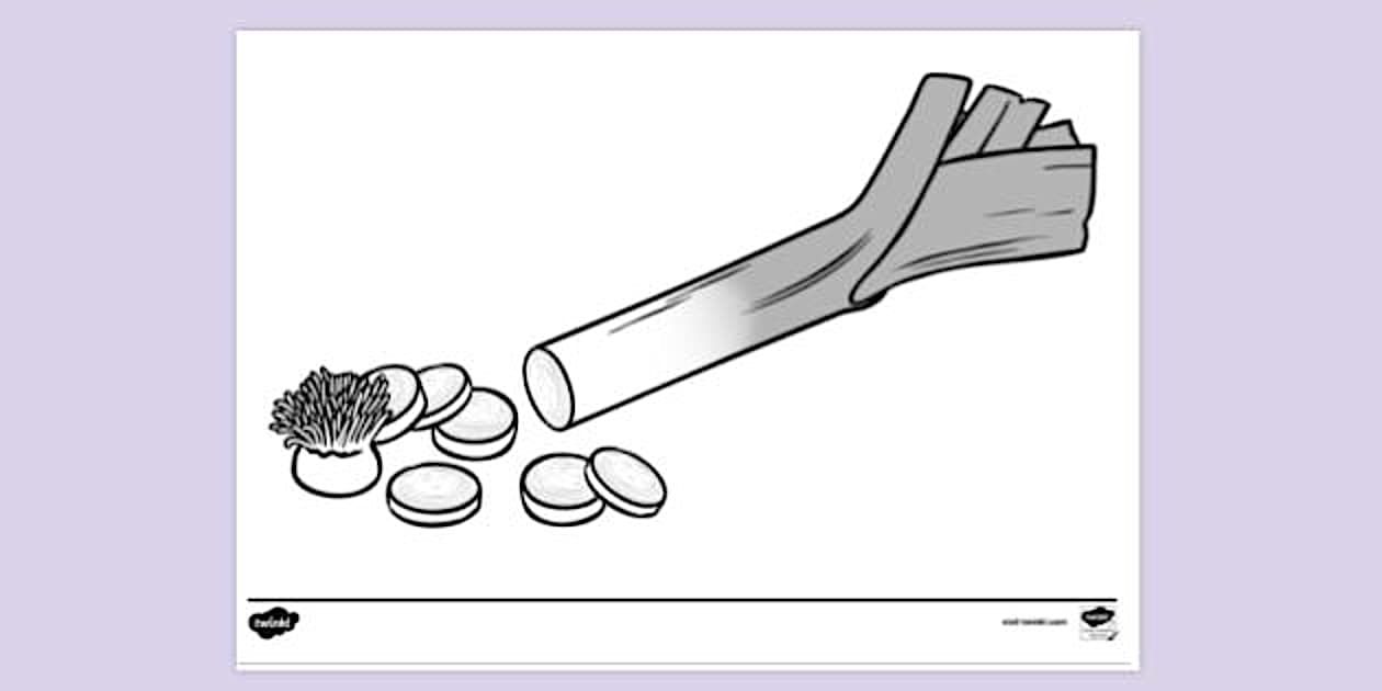 Chopped Leek Colouring Sheet (teacher made) - Twinkl