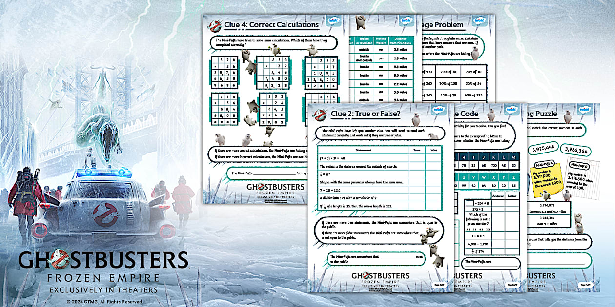 Ghostbusters: Fifth Grade Math Mystery