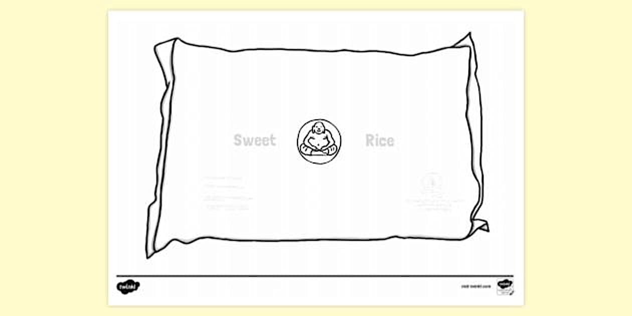 Bag of Chinese Rice Colouring | Colouring Sheets