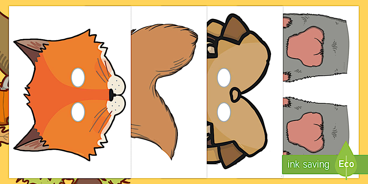 Autumn Animal Photo Booth Role-Play Props Resource Pack