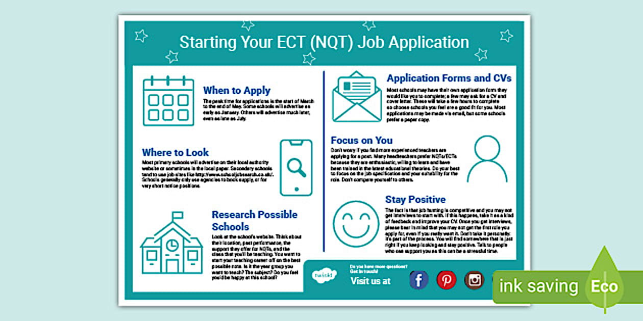 Infographic - Starting Your NQT/ECT Job Application Tips