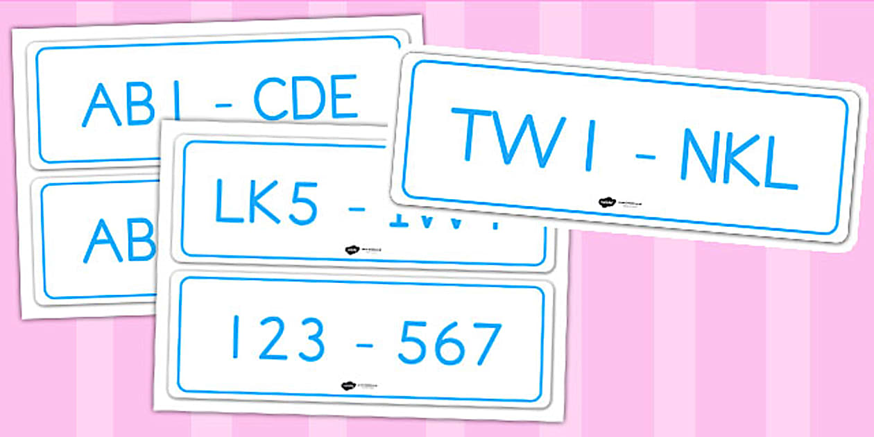 Registration Plates (Teacher-Made) - Twinkl