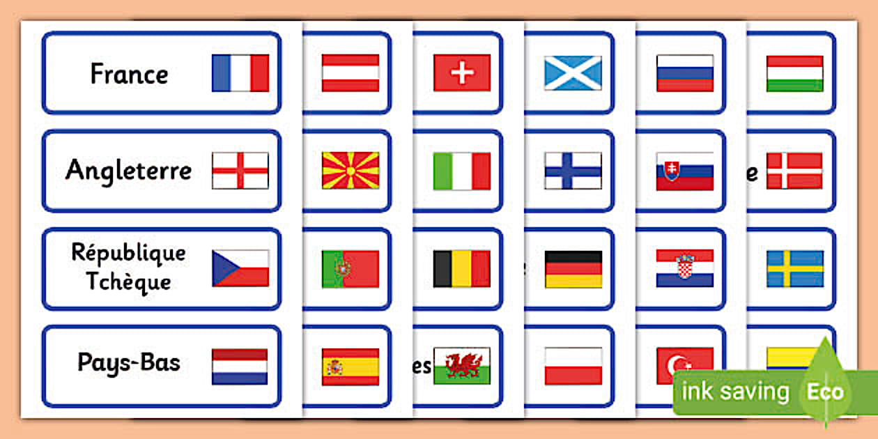 Euro 2016 Countries Word Cards French - French - Twinkl