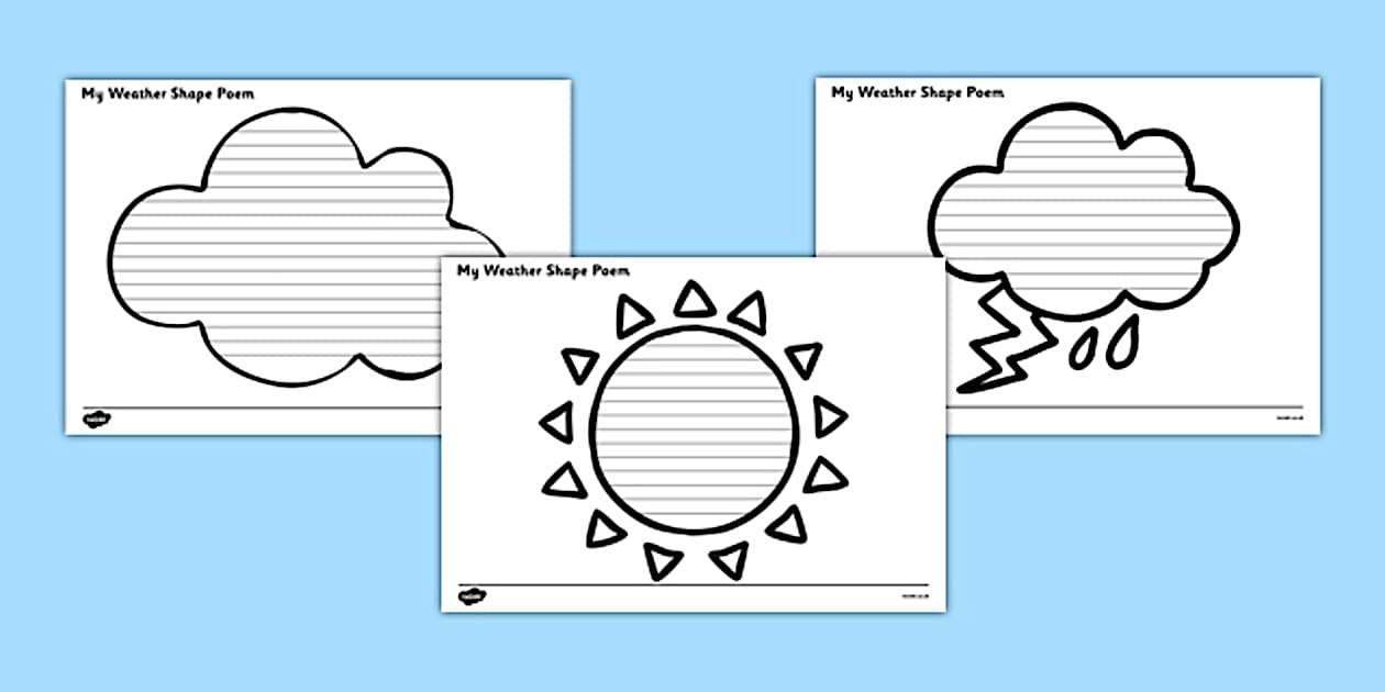 Weather Shape Poems - Scotland - Spring Weather - Twinkl