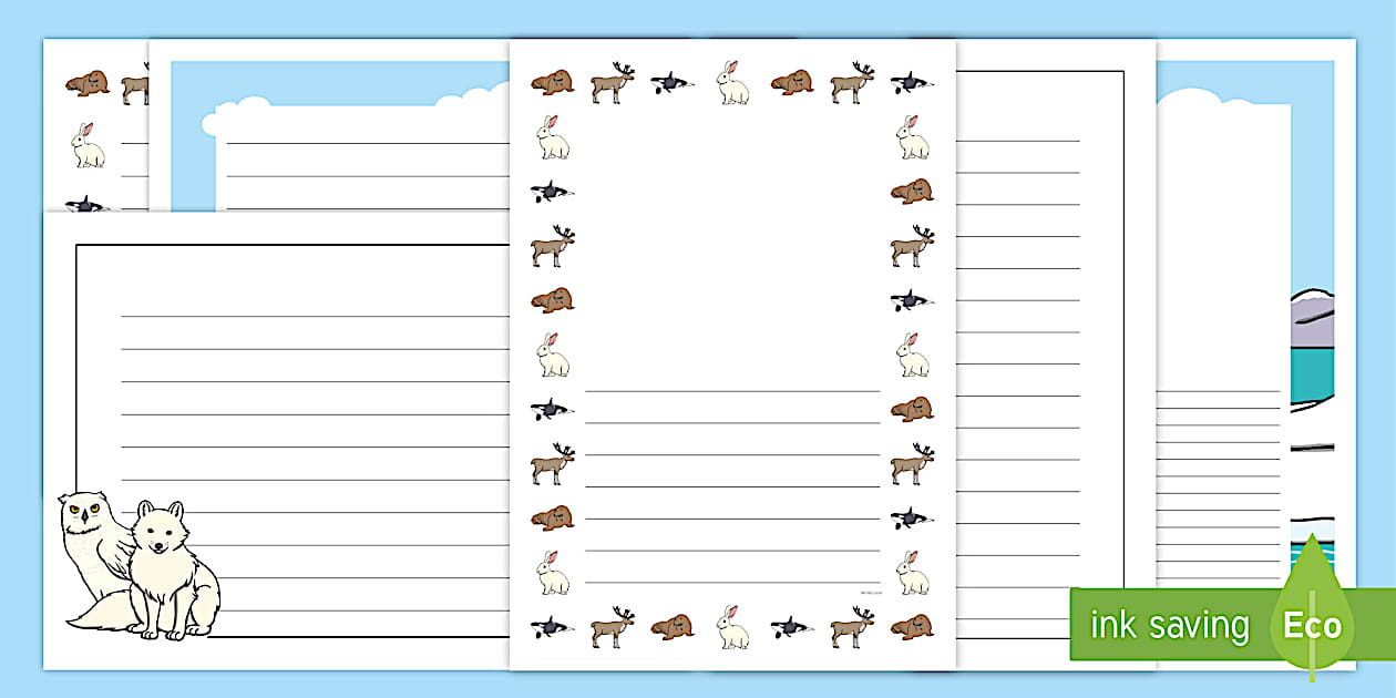 Arctic Animals Page Borders (teacher made) - Twinkl