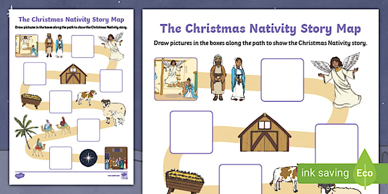 Christmas Nativity Story Map Activity (Hecho por educadores)