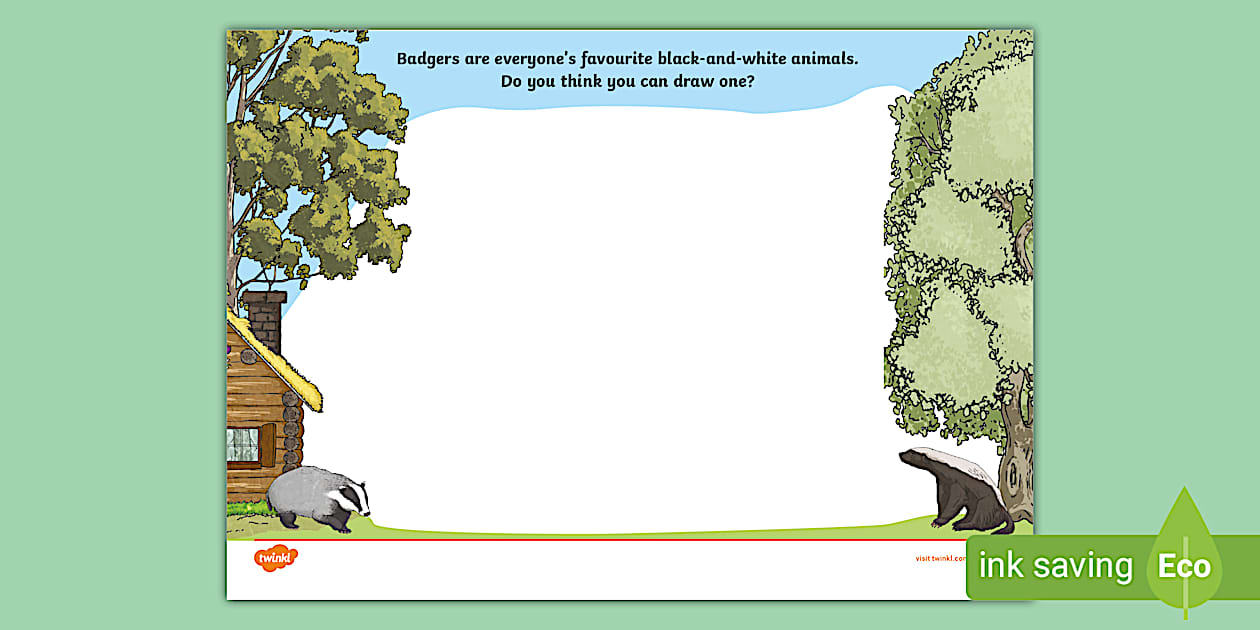 Free Twinkl Badger Drawing Prompt for Kids: Download here!