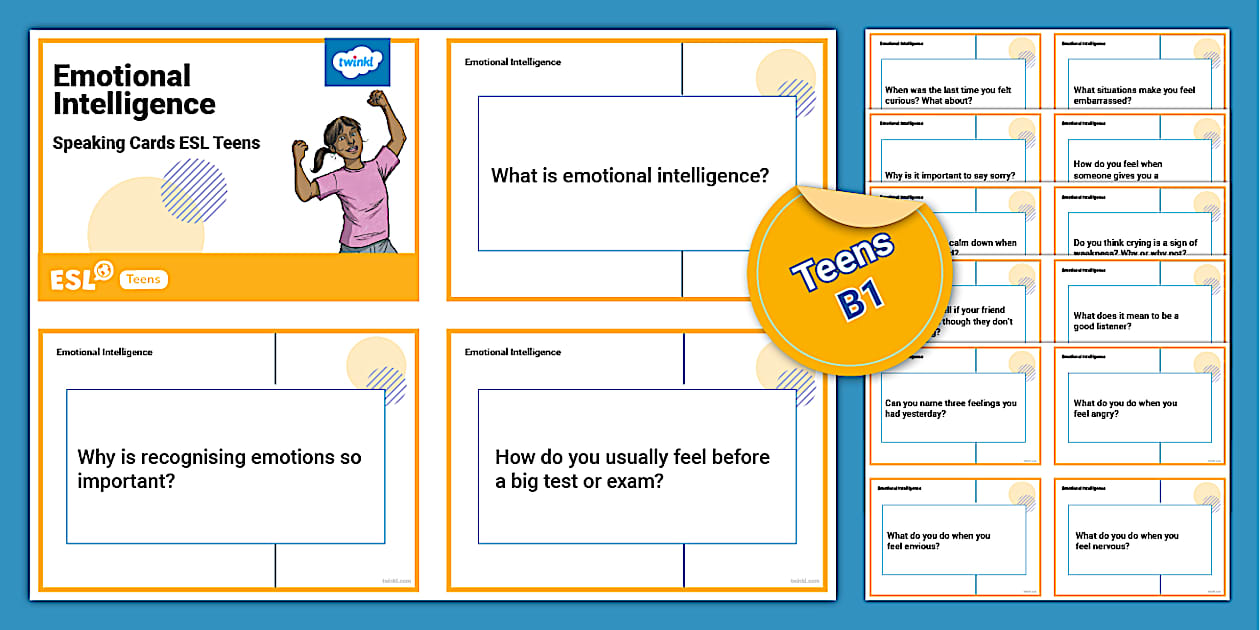 ESL Emotional Intelligence Speaking Cards [Teens, B1]