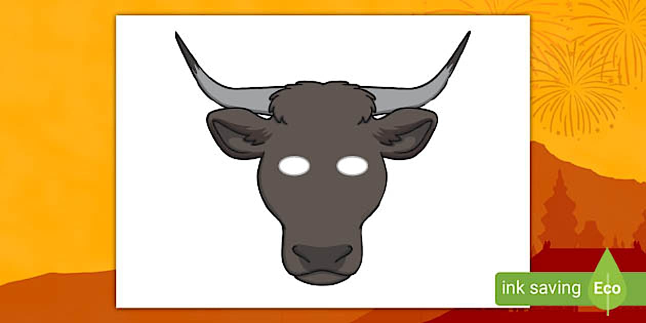 KS1 Year of the Ox Chinese New Year Role-Play Mask - Twinkl