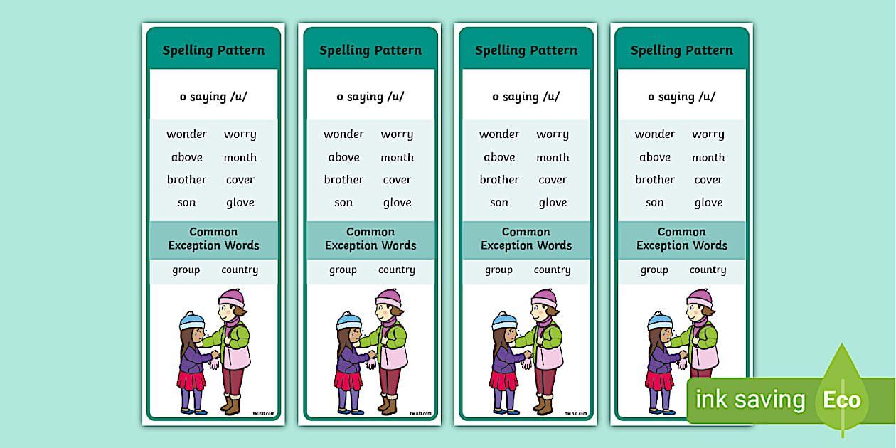 Level 6 Week 19 Spelling Bookmarks - ‘o’ saying /u/
