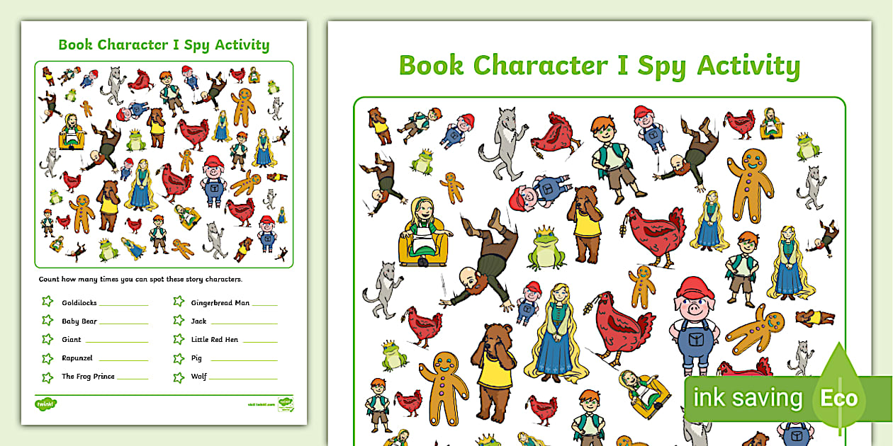 Black and White EYFS/KS1 Book Character I Spy Activity