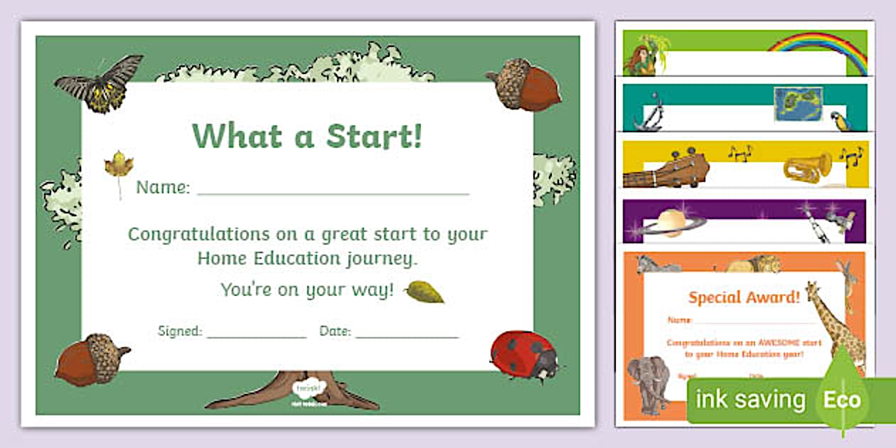 Home Educator Certificate Pack (teacher made) - Twinkl