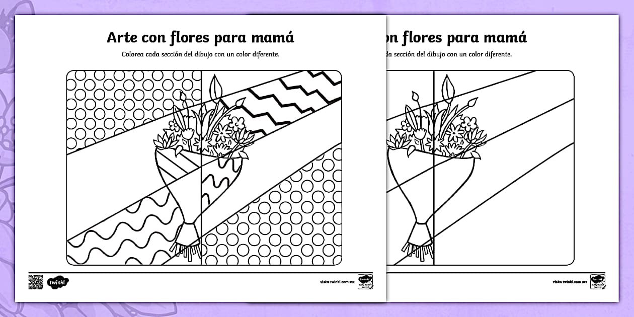 Día de la Madre - Arte con flores (teacher made) - Twinkl