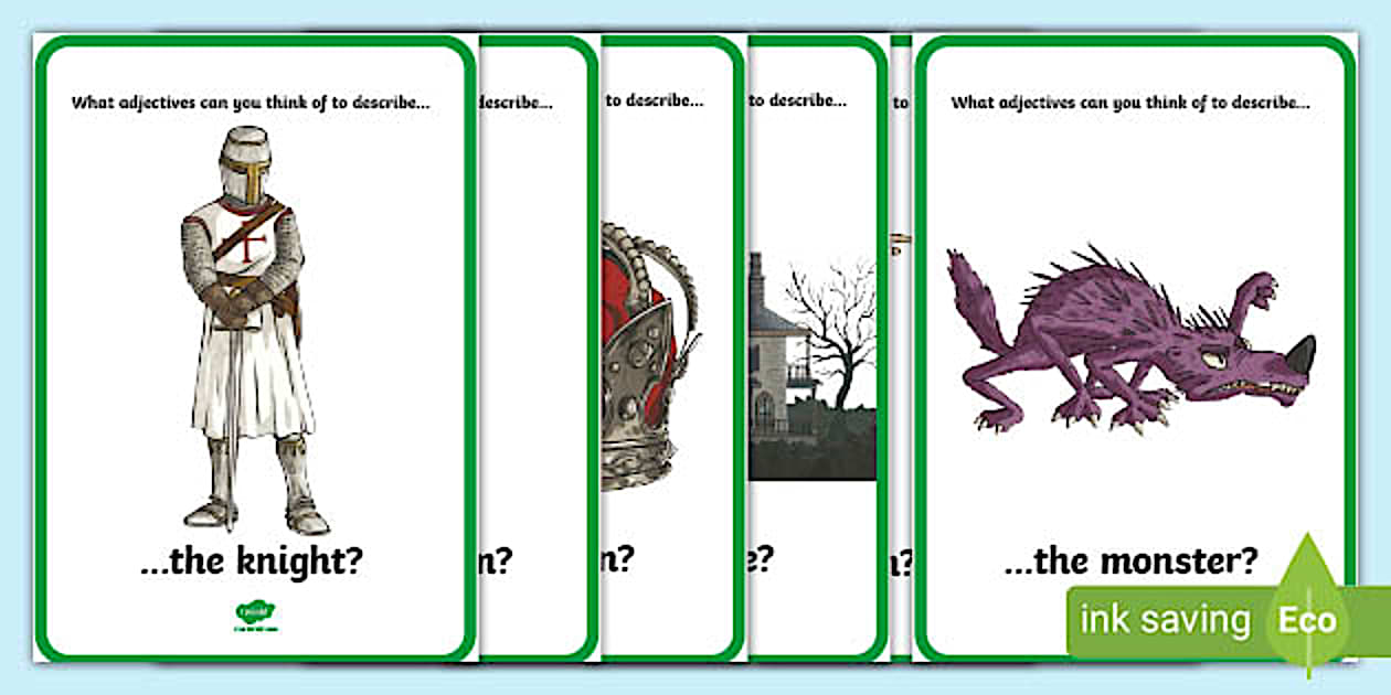 Adjective Description Prompt Posters (teacher made) - Twinkl