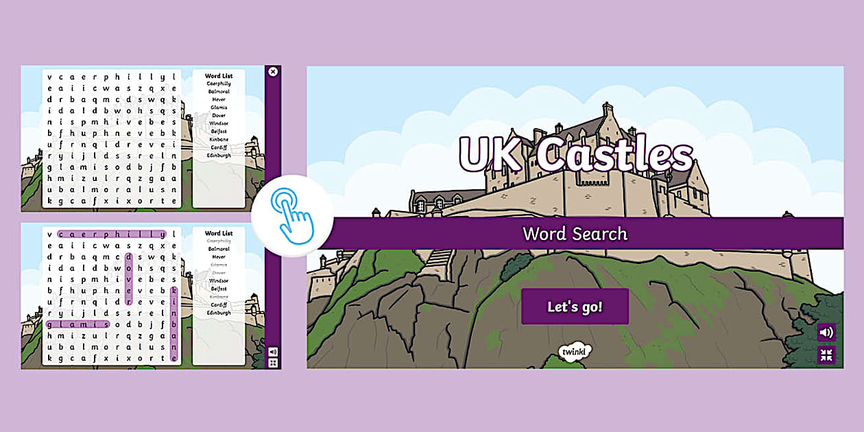 UK Castles Interactive Word Search (Teacher-Made) - Twinkl
