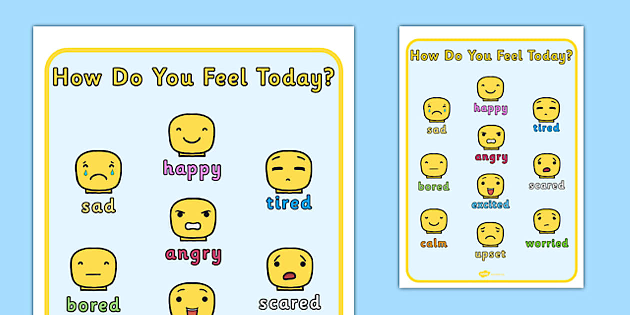 How Do You Feel Today Building Block People Emotions Chart - feel