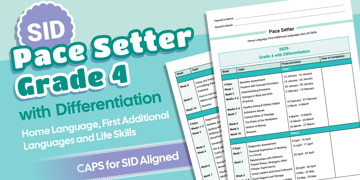 Grade 4 - Life Skills Topics Pace Setter 2026 - (CAPS for SID Aligned)