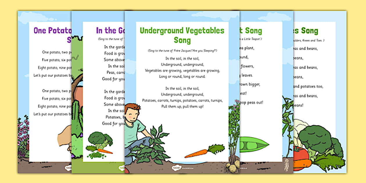Vegetable Themed Songs and Rhymes Resource Pack - Twinkl