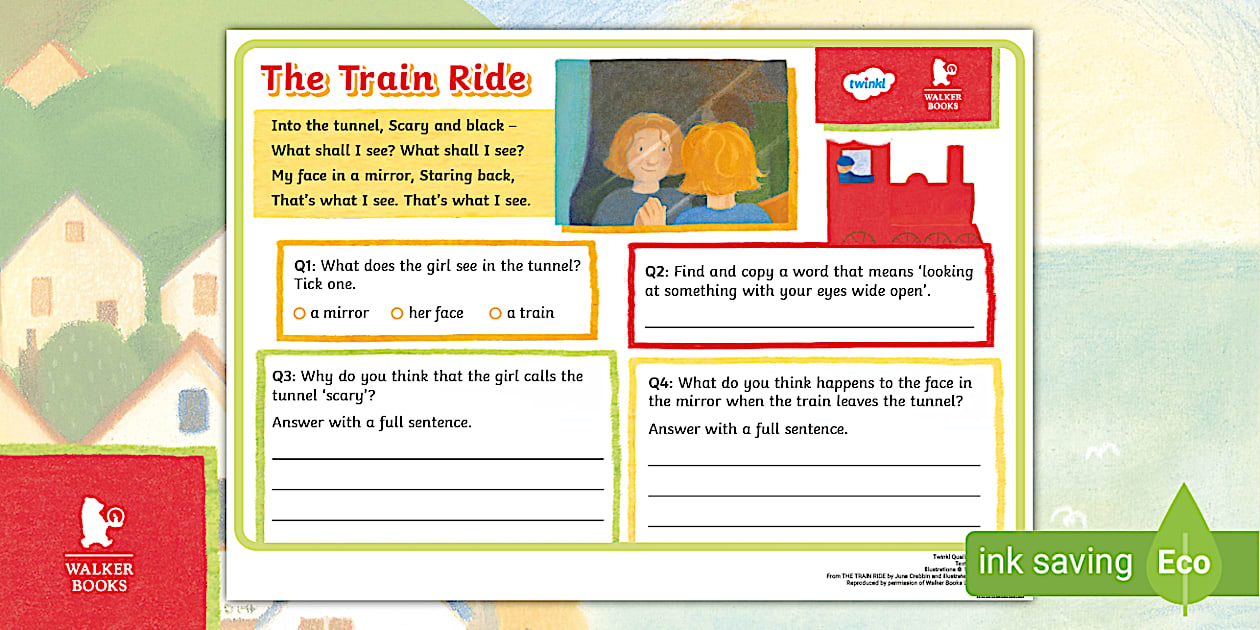 FREE! - The Train Ride: Reading Comprehension Mat [Ages 5 -7]