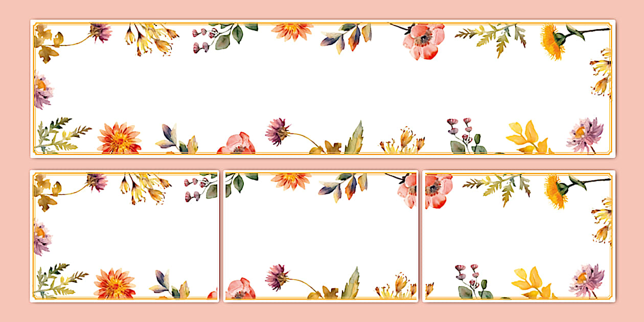 Wildflower Botanical Themed Editable Banner (teacher made)