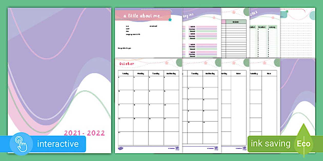 Teacher Planner 2021-2022 (Sunday-Thursday) (teacher made)