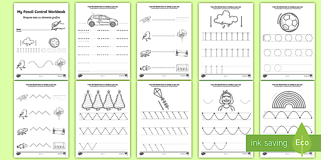 Line Handwriting Worksheet / Worksheets English/Romanian - Line Handwriting