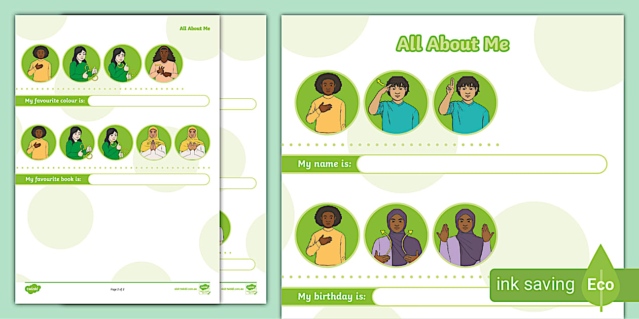 All About Me - Auslan (teacher made) - Twinkl