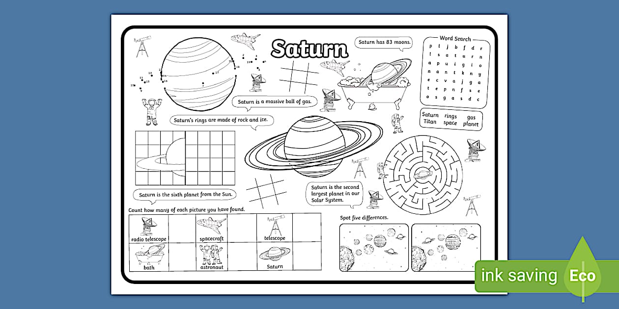 Saturn Activity Mat (Teacher-Made) - Twinkl