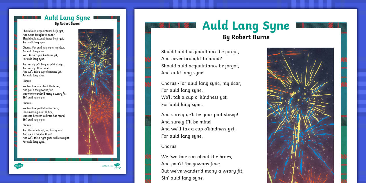 Auld Lang Syne Robert Burns Poem