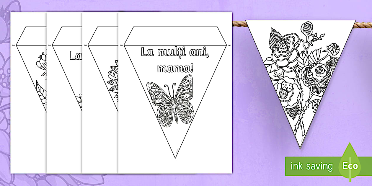 La mulți ani, mama! - Stegulețe mindfulness Stegulețe decorative