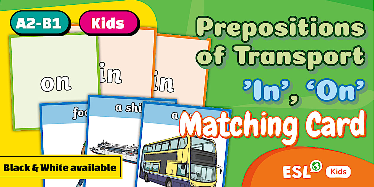 ESL Transport Prepositions Matching Cards