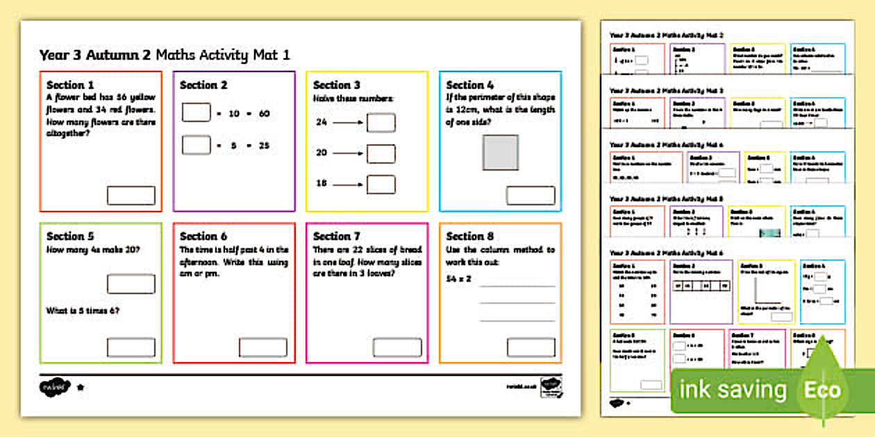 Lower Ability Year 3 Autumn 2 Maths Activity Mats - Twinkl
