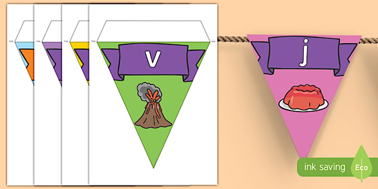 Phase 3 Display Bunting (teacher made) - Twinkl