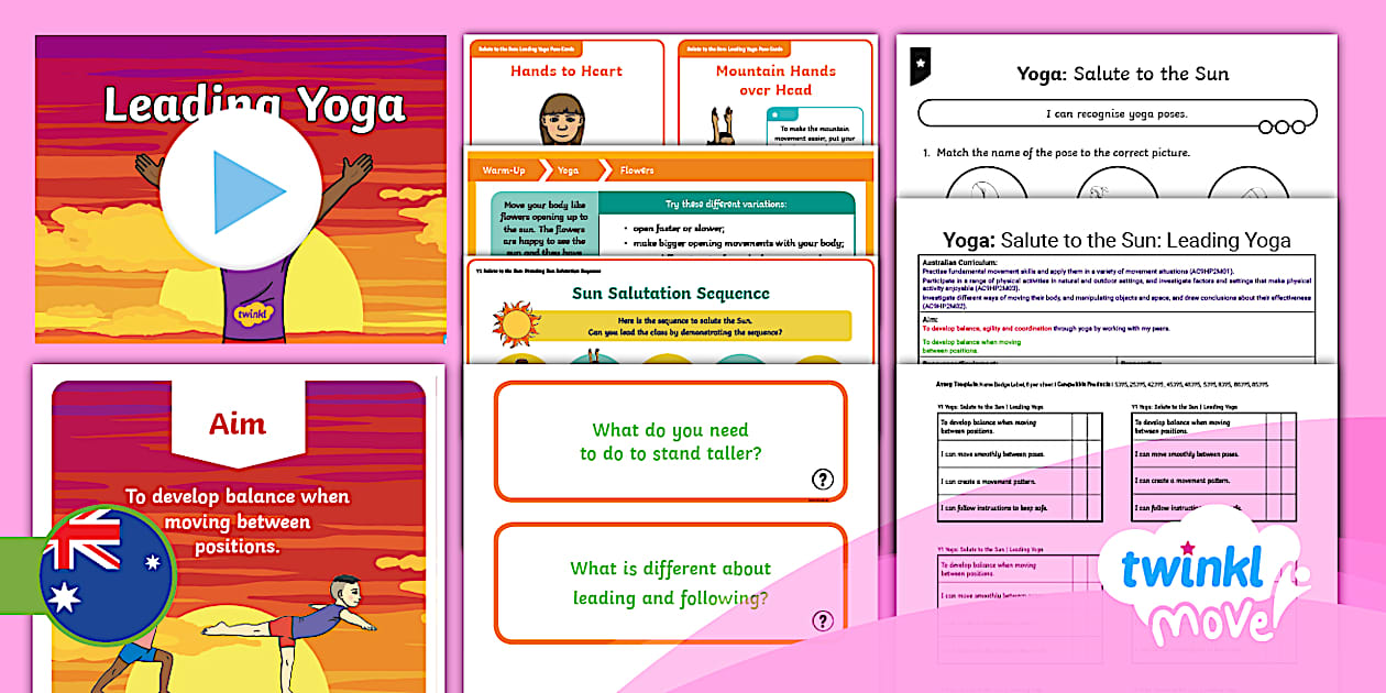 Move PE Year 1 Yoga: Salute to the Sun Lesson 6: Leading Yoga Lesson Pack