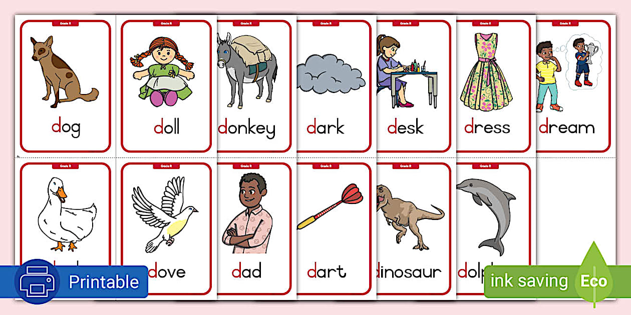 Gr. R Phonics D Flashcards (teacher made) - Twinkl