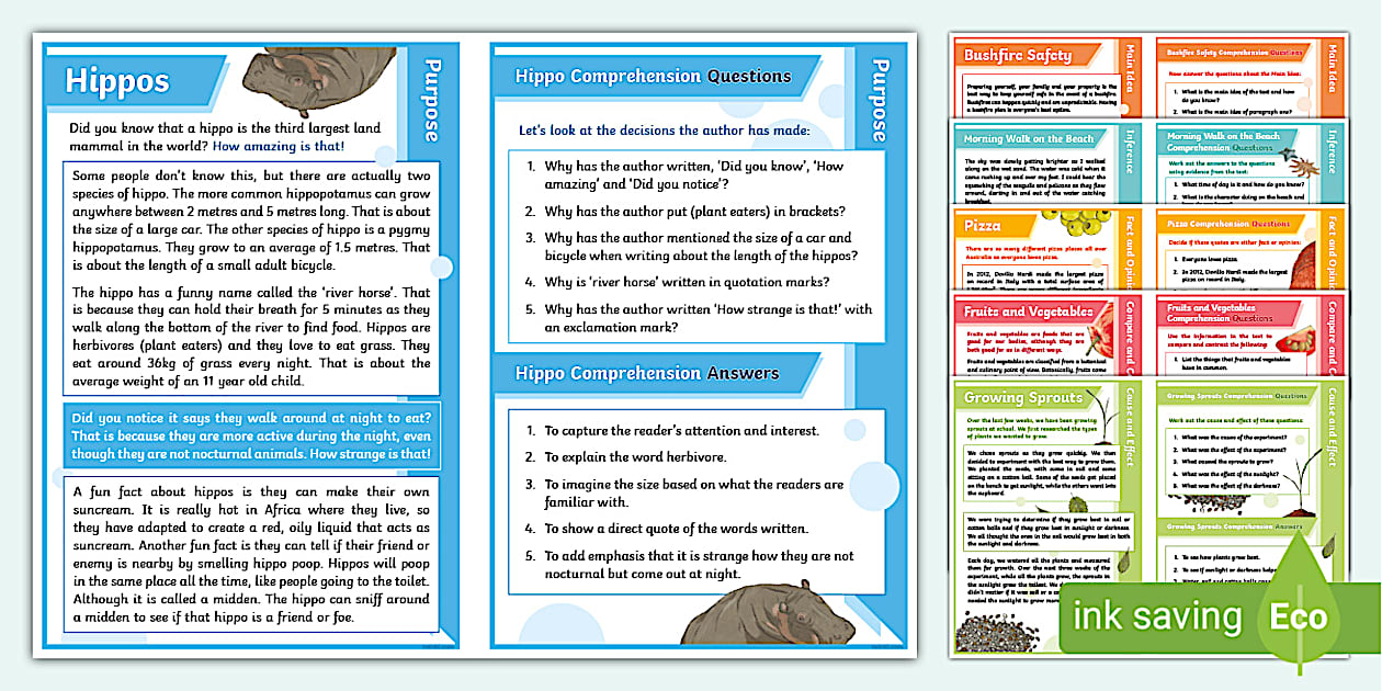 Reading Comprehension Challenge Cards (teacher made)