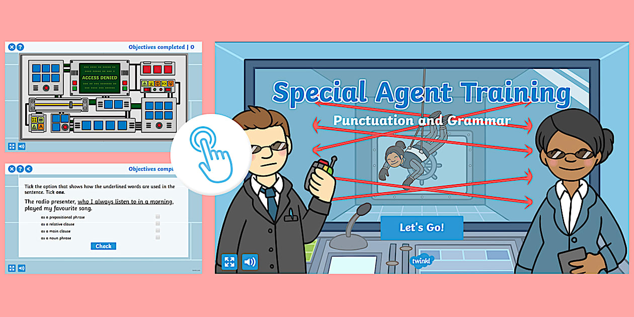 KS2 Agent Training: Interactive Grammar SATs SPaG games