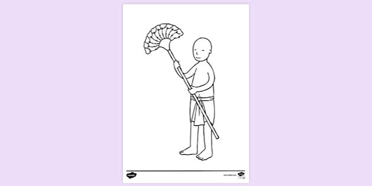 Man with a Fan Colouring Sheets | Colouring Pages - Twinkl