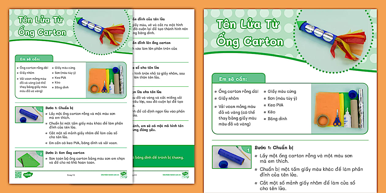 Hướng Dẫn Làm Tên Lửa Từ Ống Carton