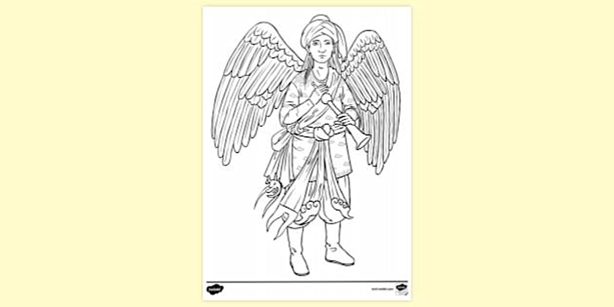 Archangel Gabriel Jibrail Colouring | Colouring Sheets