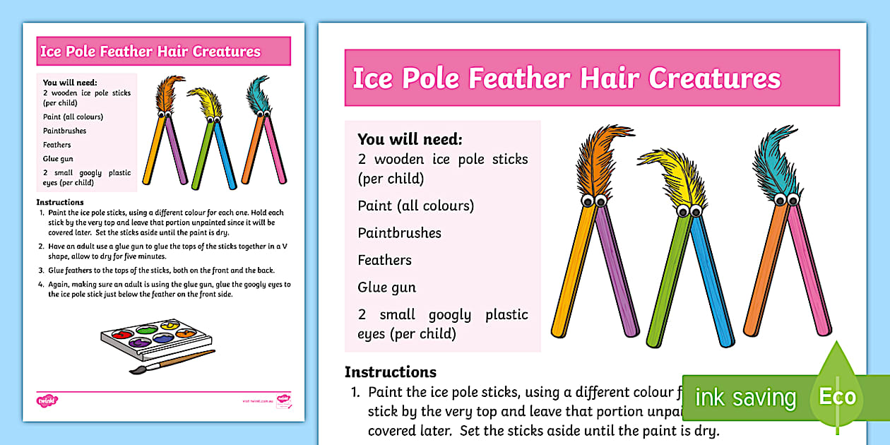 Ice Pole Feather Hair Creatures Craft