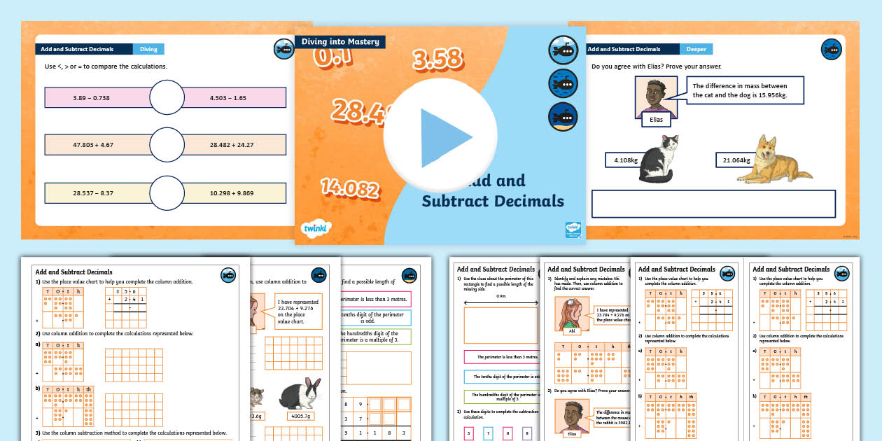 👉 Y6 DiM: Step 4 Add and Subtract Decimals Teaching Pack