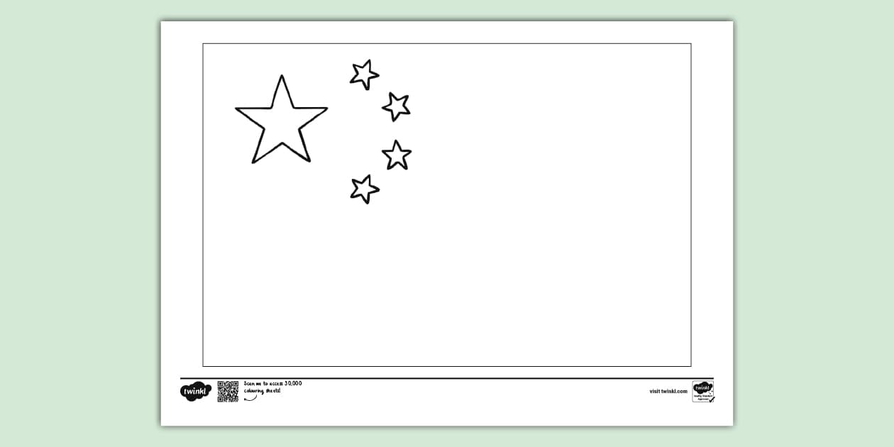 China Flag Colouring - Geography (teacher made) - Twinkl